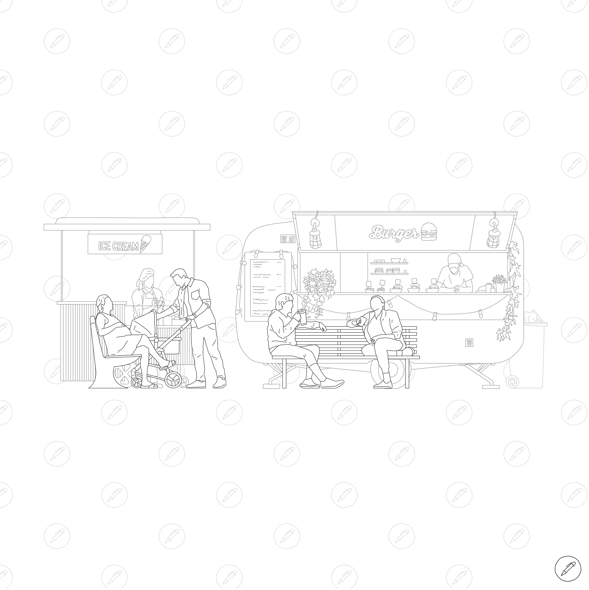 Cad & Vector - Street Activity Entourage – CAD Lab Studio